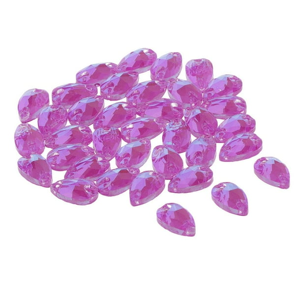 36 piezas para coser en , 2 agujeros, de imitación de cristal, parte trasera plana de color ...