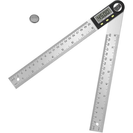 HEIBIN Digital Angle Ruler, 200mm Stainless Steel Digital Protractor, With Zero Adjustment And ...