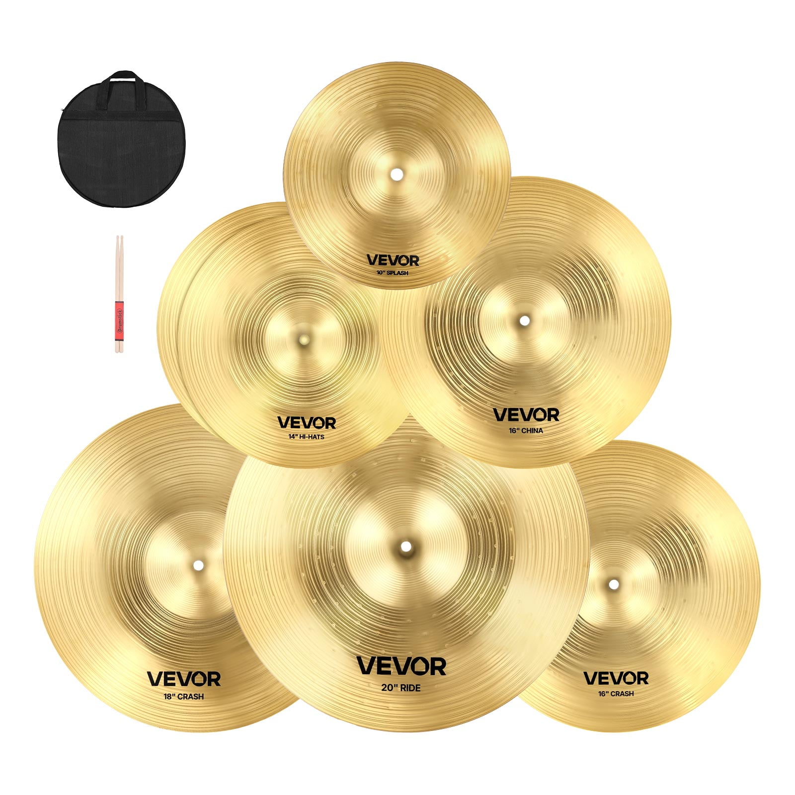 Click here for Vevor Cymbal Pack 6 Pieces Cymbal Set 10 14 16 18... prices
