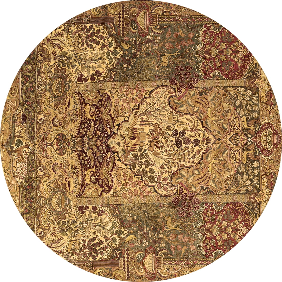 Ahgly Company Indoor Round Persian Brown Traditional Area Rugs, 6 ...