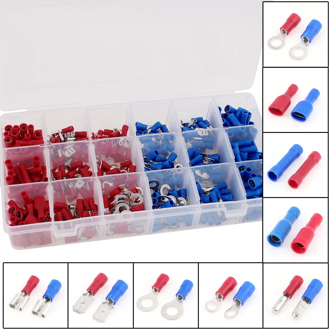 360 Pcs Wire Connector Insulated Crimp Terminal Assortment Kit ...