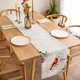 Cardinal Dining Table Runner, Red Bird Floral Washable Table Runners ...