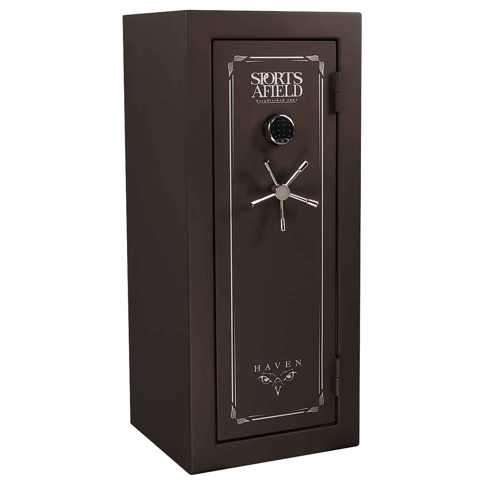 Sports Afield Haven Fireproof E Lock 24 4 Gun Safe Dark Earth Matte Sports Afield Haven Fireproof E Lock 24 4 Gun Safe Dark Earth Matte