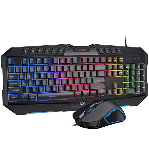 Teclado y mouse gamer PICTEK PTPC137ABUS LED USB ergonómico | Walmart ...