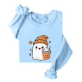 Asgosdo Sweatshirts for Women Halloween Crew Neck Long Sleeve Print ...