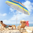 Gymax 6.5 FT Beach Umbrella UPF50+ Sun Protection Portable Sunshade ...