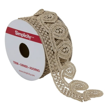Simplicity Trim, Natural 1 1/2 inch X 3 Yards Jute Lace Center Trim ...