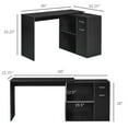 180° Rotating L Shaped Computer Desk with Drawer & Cabinet, Home Office ...