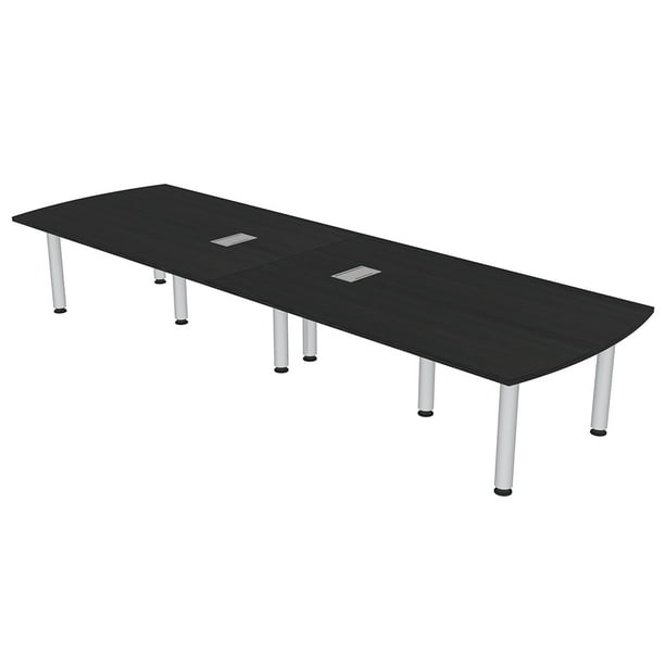12 Person Arc Rectangle Conference Table with Power Modules Post Legs ...