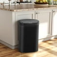 | 13 Gallon Plastic Trash Can with Lid | Dark Black | Automatic ...