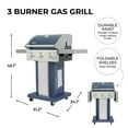 Permasteel 3-Burner Gas Grill, Compact Propane Grill, Outdoor BBQ ...
