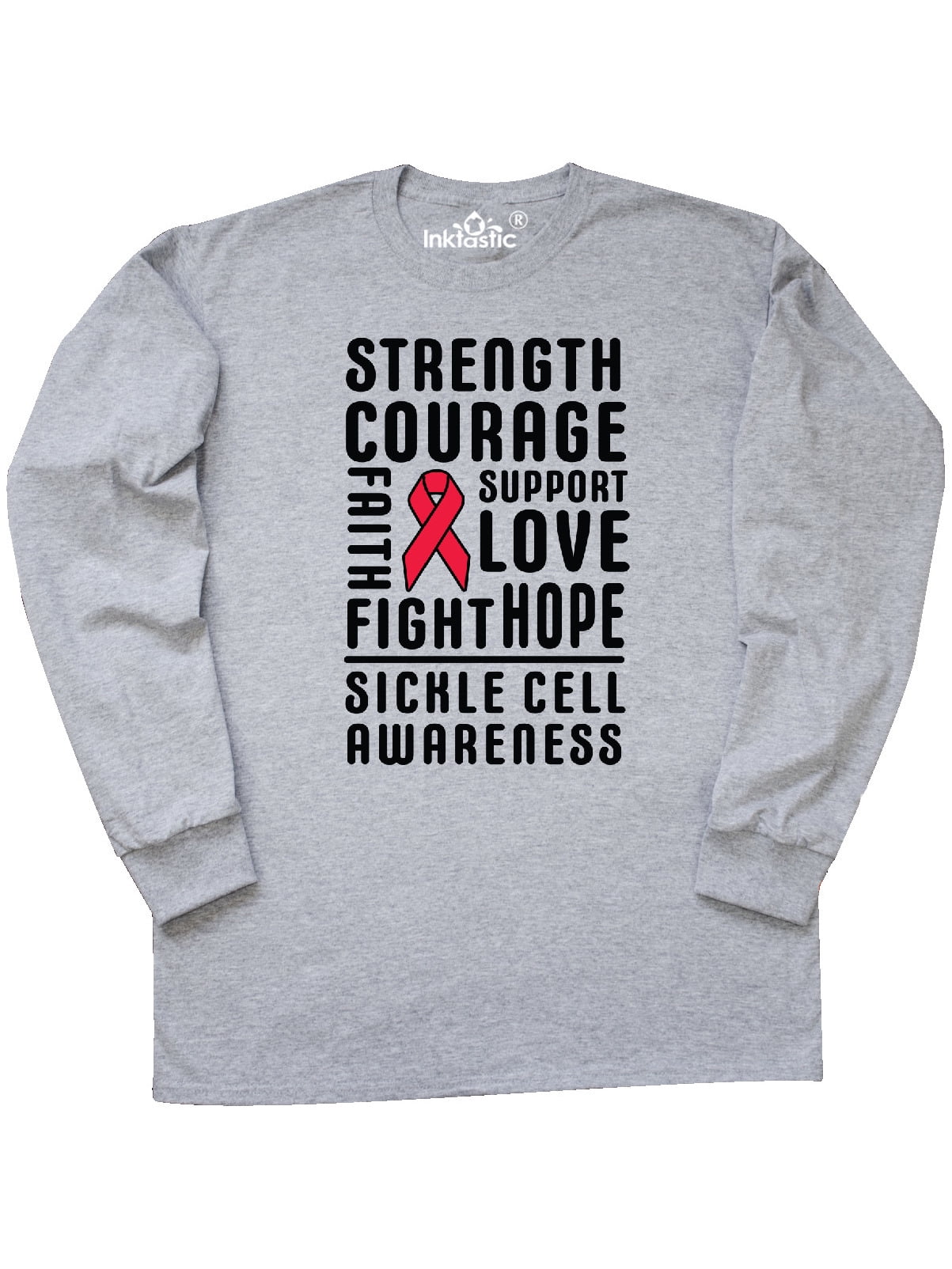 Inktastic Sickle Cell Awareness Strength Courage and Support Long ...