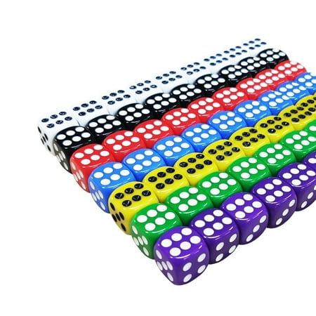 70 Pieces 6- Sided Dice Set, 7x 10 Colours 16mm Acrylic Dice with Free ...
