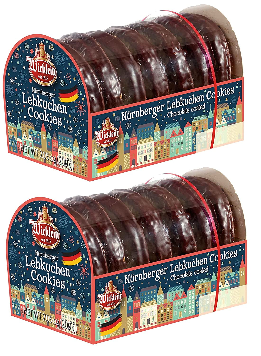 Wicklein Chocolate Coated Lebkuchen Nurnberger Cookies, Two Pack, 7.05 ...