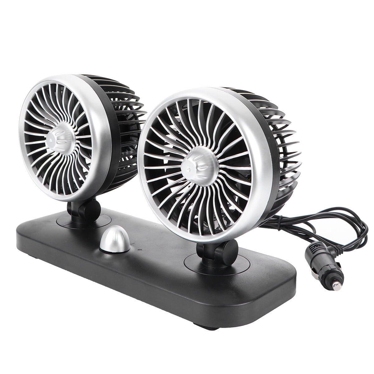 NUOLUX 1Pc 12V Double-headed Car USB Fan All-Round Portable Car Vehicle ...