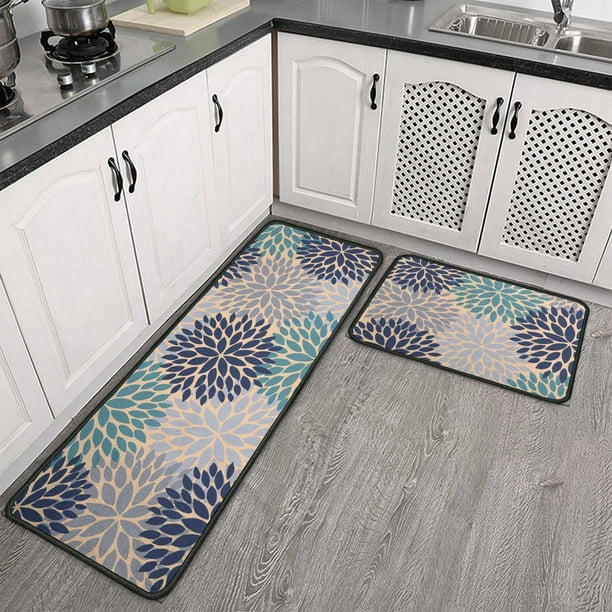 Sunflower Kitchen Rugs 2 Piece Set Non-Slip Washable Floral Kitchen Rug ...