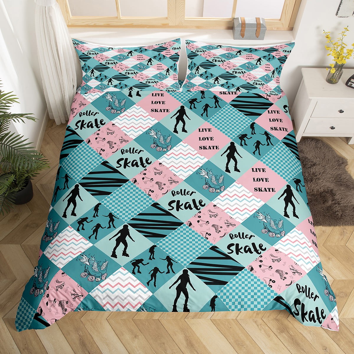 Skating Duvet Cover Roller Skate Sports Bedding Set for Kids Child ...