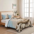 96x106in Quilt Bedding Set, Rustic Coastal Conch Rope Starfish ...