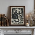 Affixzi Witch Dancing Print, Vintage Woodcut Style Ink Wall Art, Gothic ...