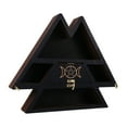 Wooden Pyramid Wall Shelf Crystal Display Rack Floating Shelf for ...