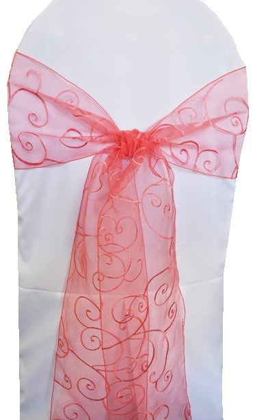 Coral Organza Sashes