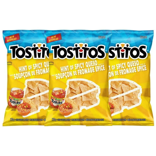 Tostitos Hint of Spicy Queso Tortilla Chips 275g/9.7oz 3 BAGS - Walmart.com