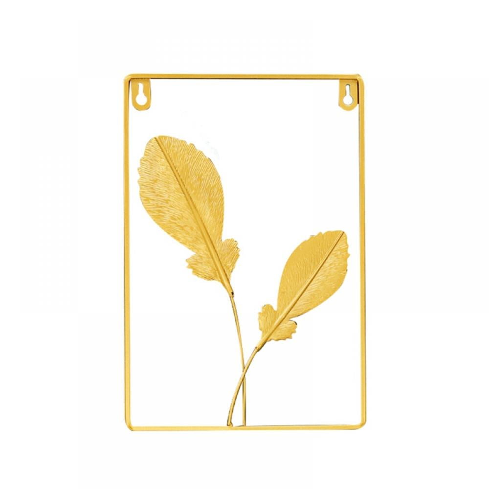 Gold Metal Leaf Wall Decor, Metal Art Wall Decor, Home Office Metal ...