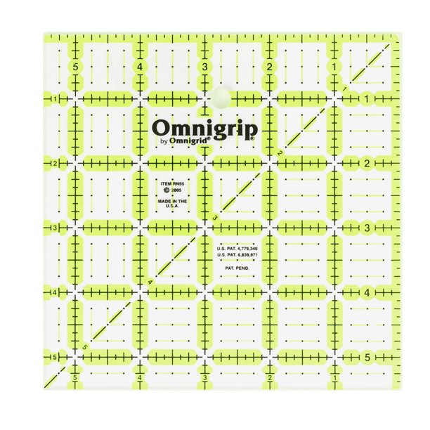 Omnigrip 5-1/2" x 5-1/2" Non-Slip Square Quilting Ruler by Omnigrid ...
