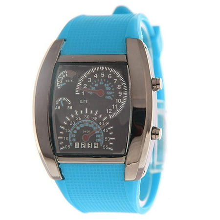 Cool Car Meter Dia l Flash Dot Matrix LED Racing Watch Electronic ...