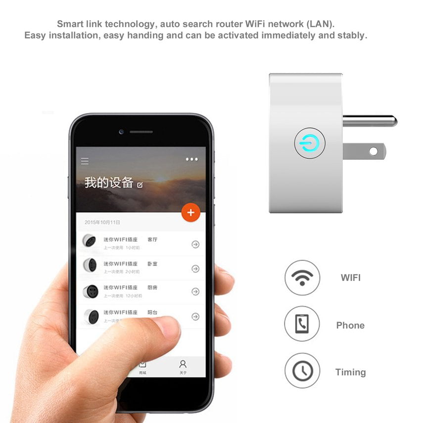 US Plug Wifi Remote Control Appliance Power Socket Smart Phone Timer ...