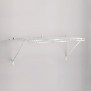 Rubbermaid 3' x 12" Steel White Linen Shelf Kit. Holds up to 10 lbs ...