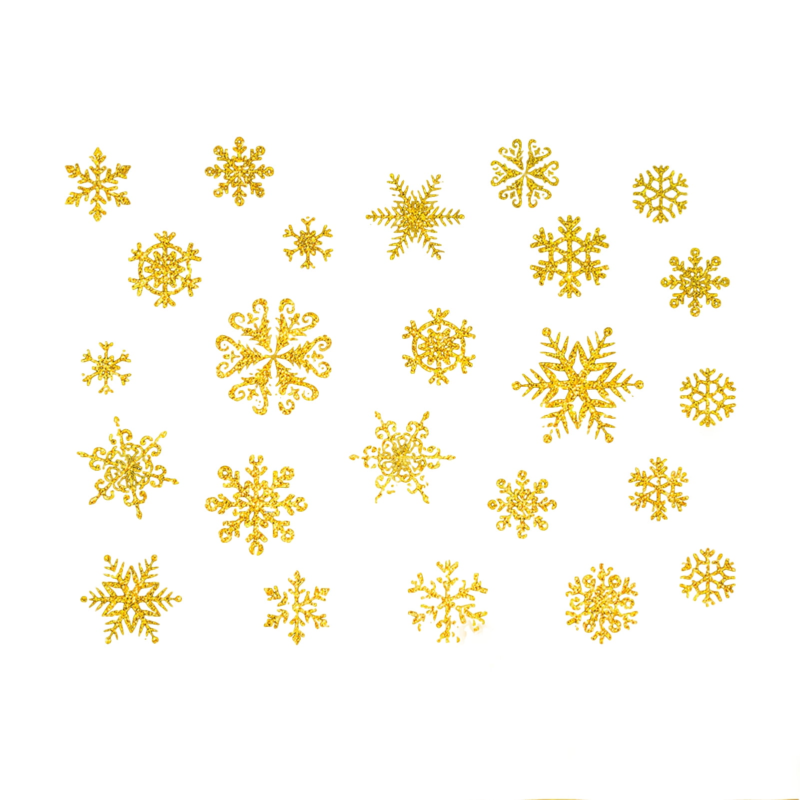 LYU Christmas Window Stickers Cute PVC Golden Glitter Snowman Elk ...