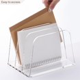 Acrylic Desktop File Sorter Organizer, Upright 3-Section Bookshelf for ...