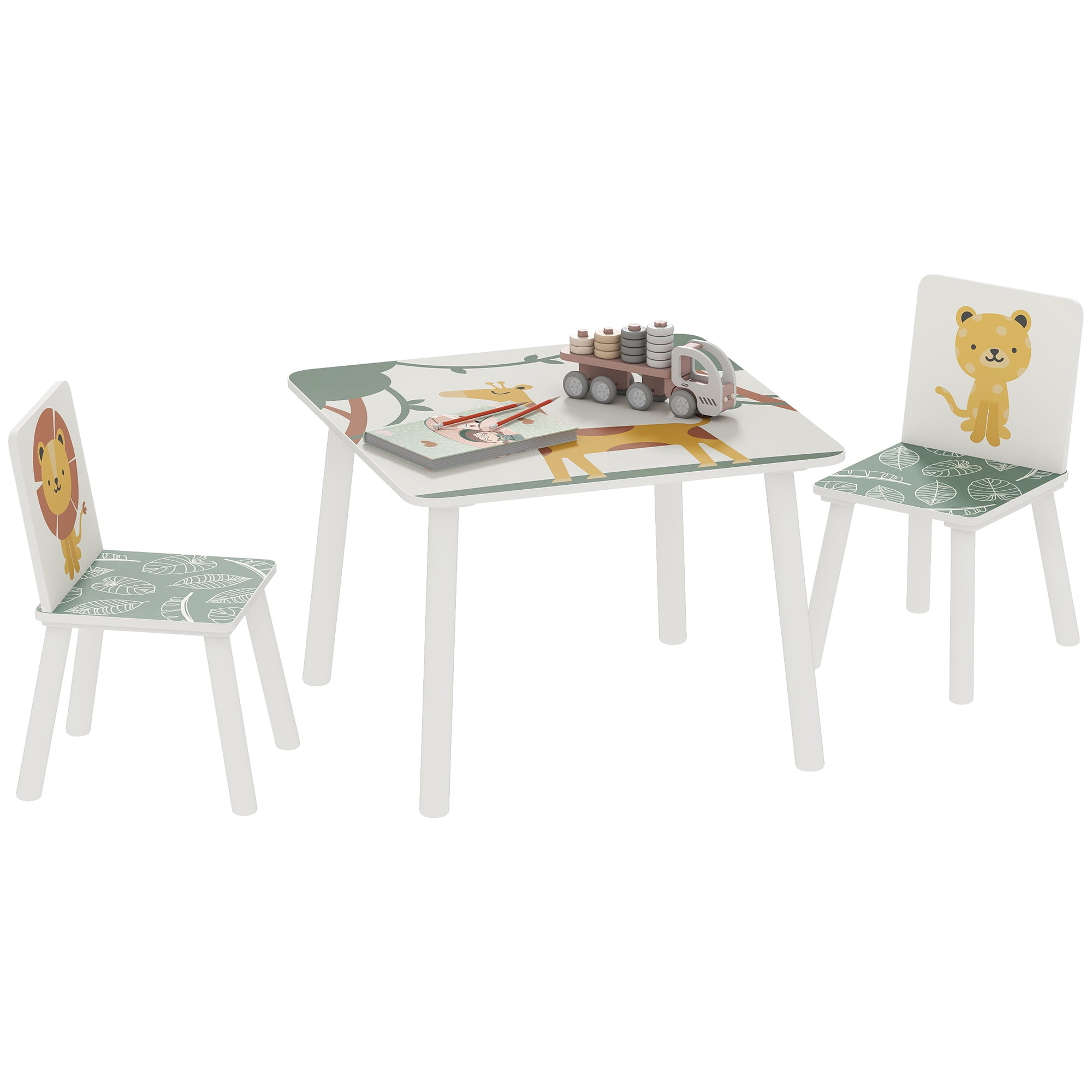 Click here for Qaba 3-Piece Kids Table And Chair Set For Boys And... prices
