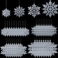 36Pcs Snowflake Plastic Pendant Decorations with Cord for Christmas ...