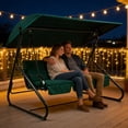 3-Seater Outdoor Patio Swing Replacement Canopy Top Cover, 195x123x22cm ...