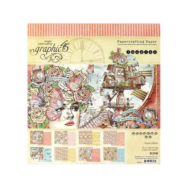 Graphic 45 Imagine Paper Pad 8x8 - Walmart.com - Walmart.com