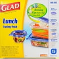 Glad Reusable Plastic Food Storage Containers, Variety Pack, 15 Ct ...