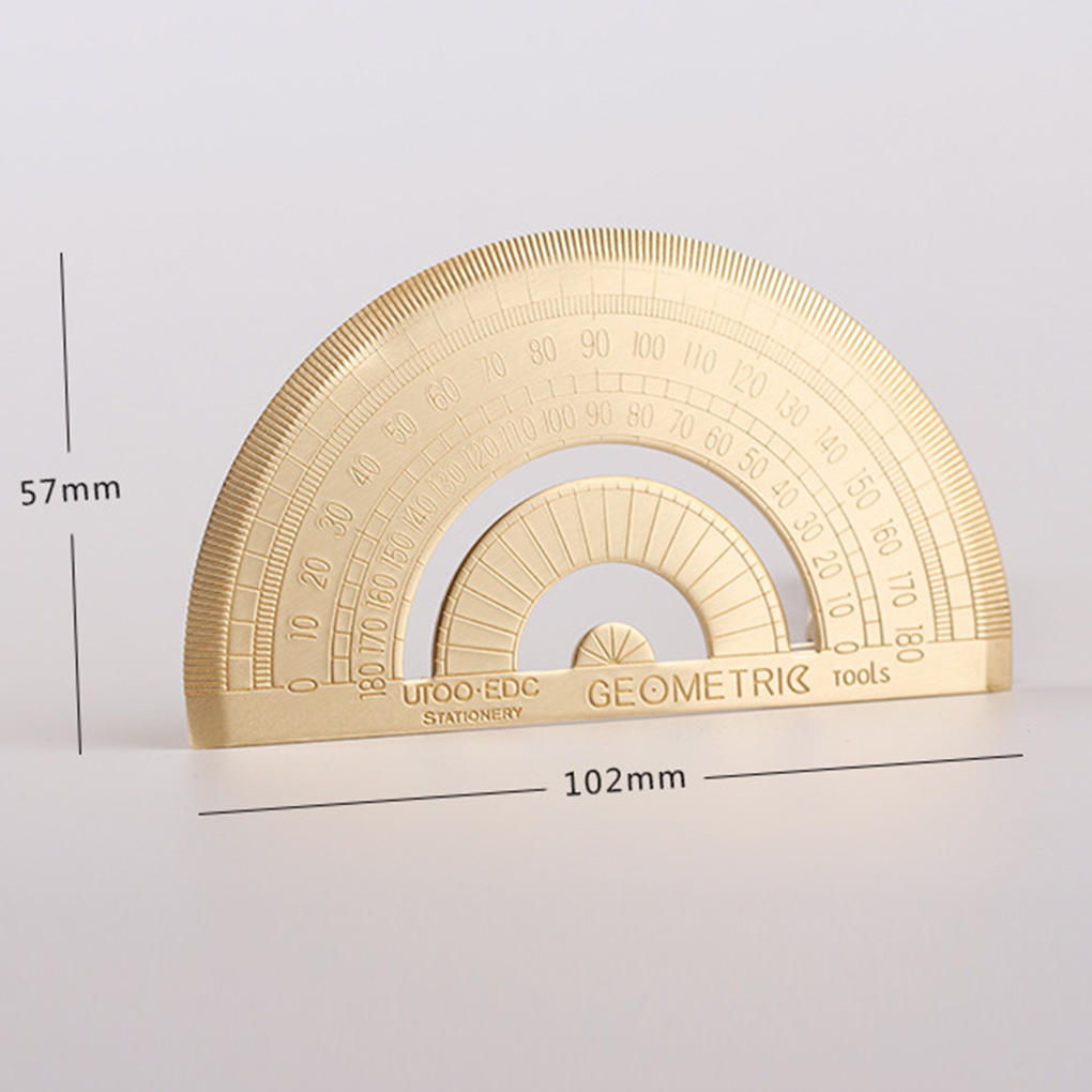 freestylehome Brass Triangular Ruler 180 Brass ruler Degree Protractor ...