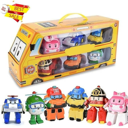 Rescue Vehicle Set Sheriff Polly Toy Robot Transforming Police Car ...