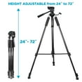 Bower Pro Series 72-Inch Heavy Duty Camera Tripod with 3-Way Fluid Pan ...