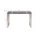 Decmode Contemporary 32 X 46 Inch Stainless Steel and Leather Console ...