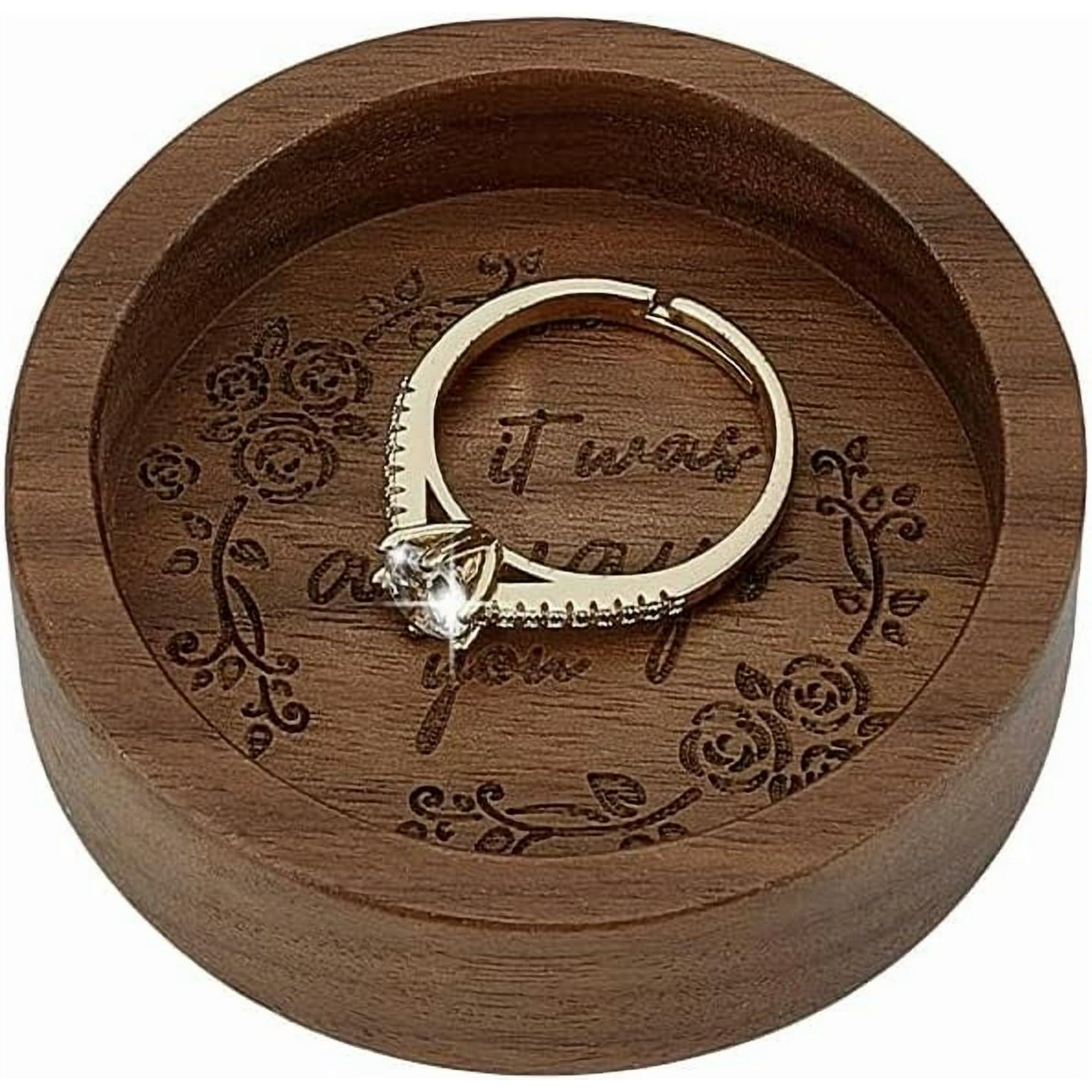 Click here for Nobrand Walnut Ring Holder Dish Wooden Rings Trink... prices