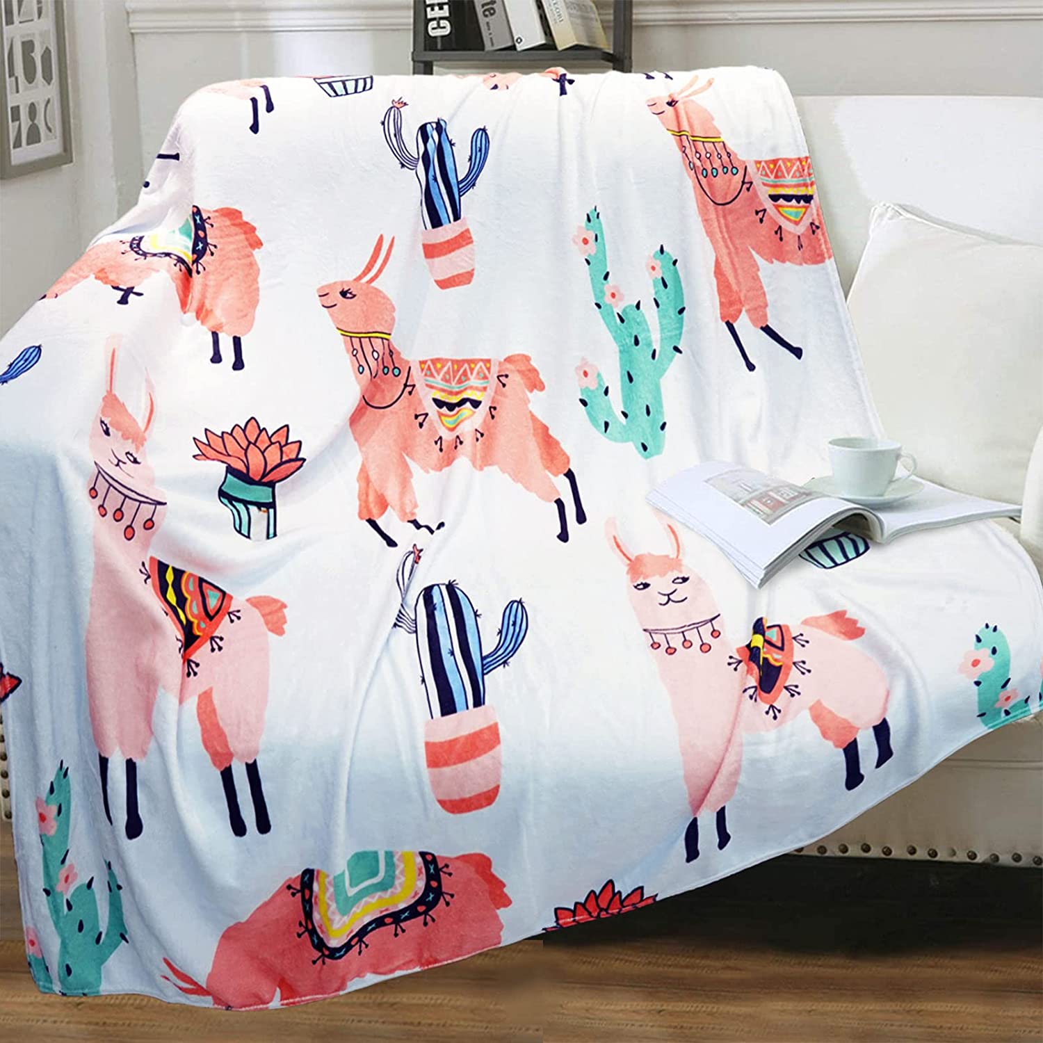 Cute Llama Blanket Kawaii Alpaca Throw Blanket Gift for Girls ...