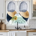 Circular Color Block Swag Curtain Valance for Window 2 Panels Modern ...