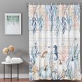 Bathroom Shower Curtain Fall White Blue Pumpkin Wood Plank Waterproof ...