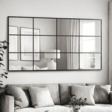 Wall Mirror 30" x 55", Window Pane Grid Mirror Modern Style for Bedroom ...