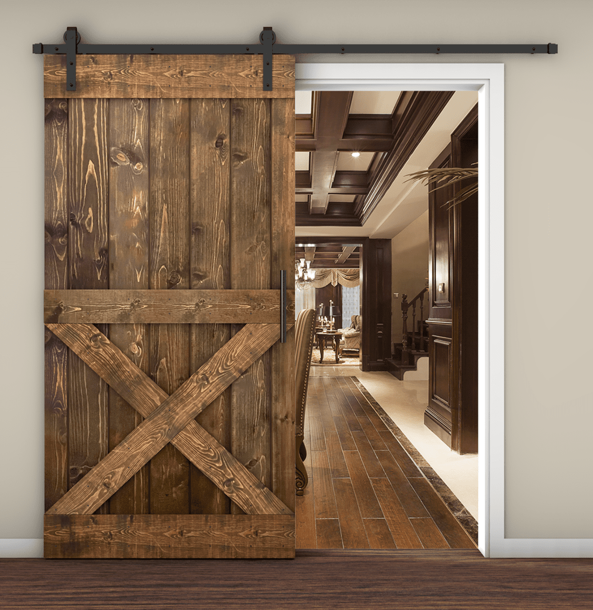 Essencaliy 42in x84in Solid Wood Barn Door, Made-in-USA Farmhouse ...