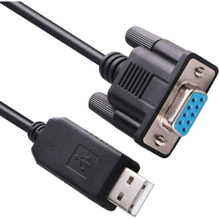 USB to RS-232 DB9 Female 9 Pin Null Modem Rollover Serial Adapter Cable ...