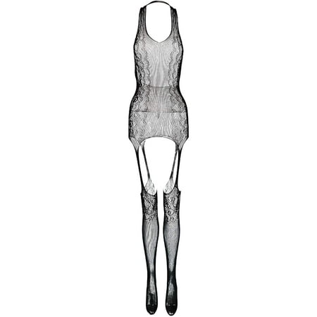 Womens Fishnet Lingerie Nightwear Bodysuit - Fence Bodystockings Hollow ...